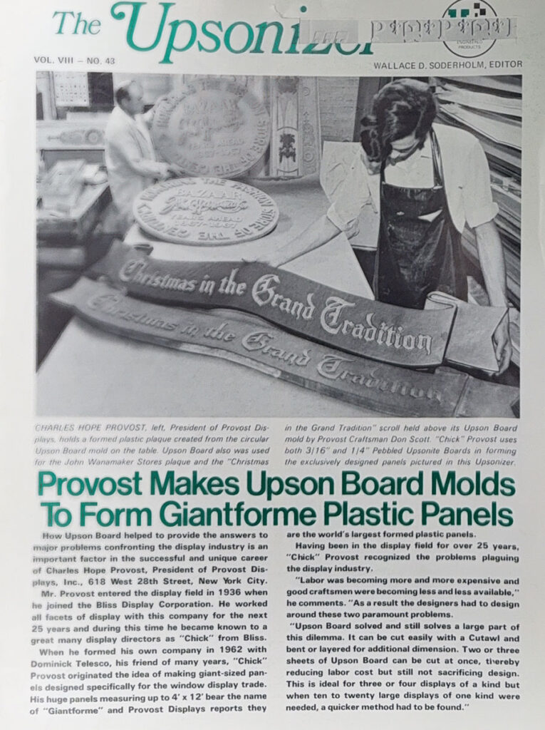 Provost Displays featured in The Upsonizer newspaper - Provost Fabrication